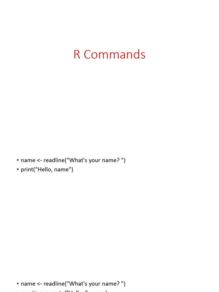 R Commands | PDF