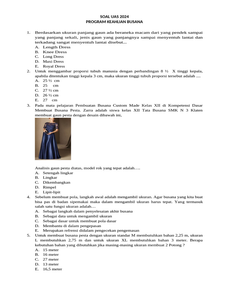 Soal UAS XII 2024-1 | PDF
