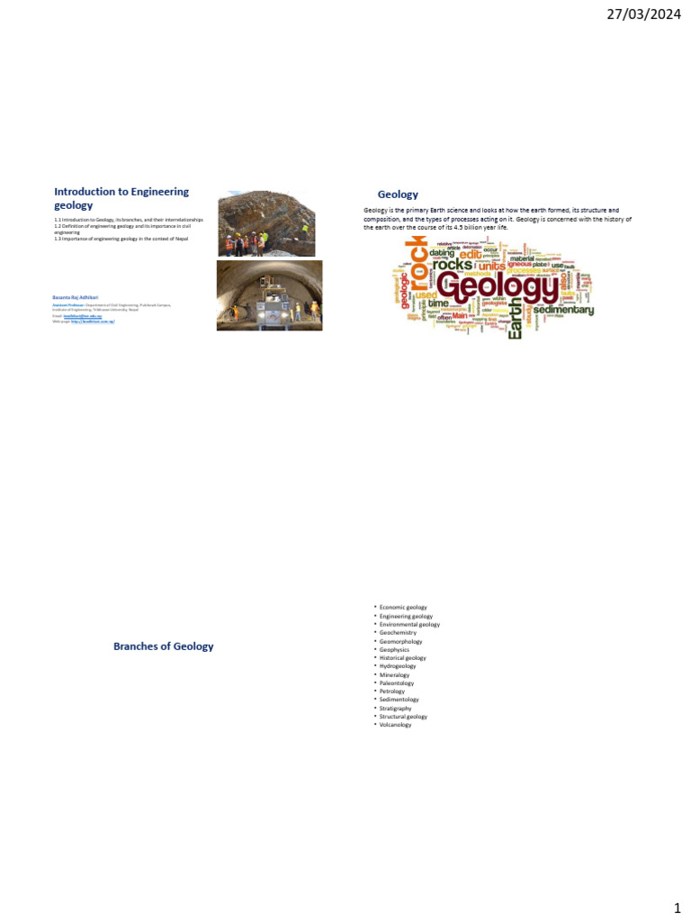 Introduction to Engineering Geology | PDF | Geology | Earth Sciences