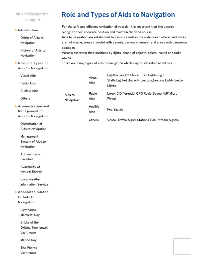Role and Types of Aids To Navigation | PDF