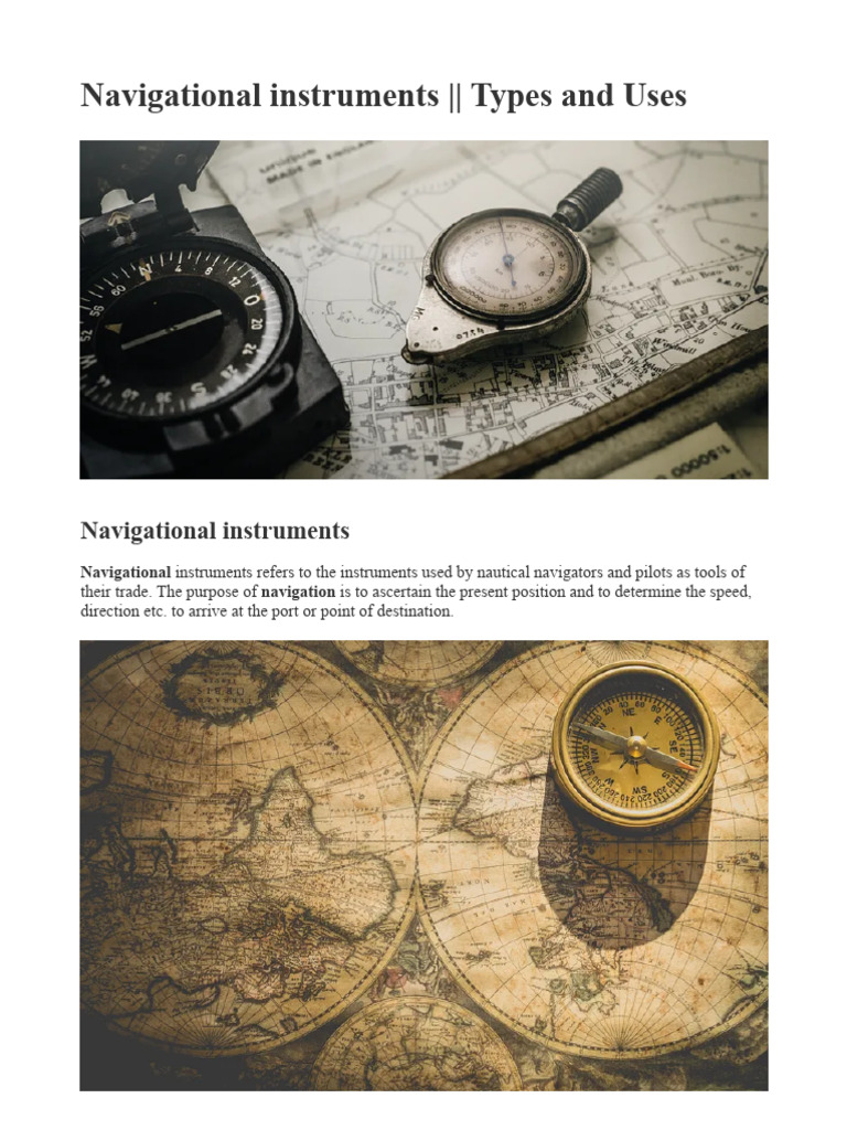 Types and Uses of Navigational Instruments | PDF