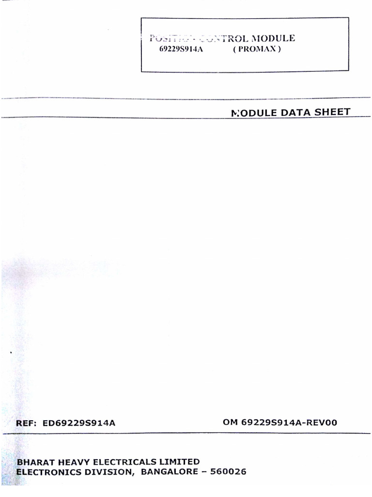 Position Control Module Datasheet | PDF