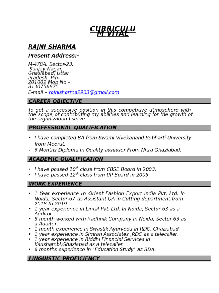 RAJNI SHARMA RESUME Final Copy 1 | PDF