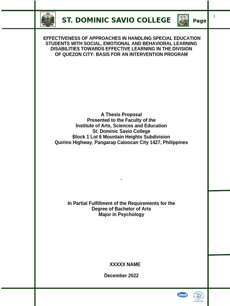Sample-Prelim-Pages-Thesis-Proposal | PDF | Methodology | Scientific Method