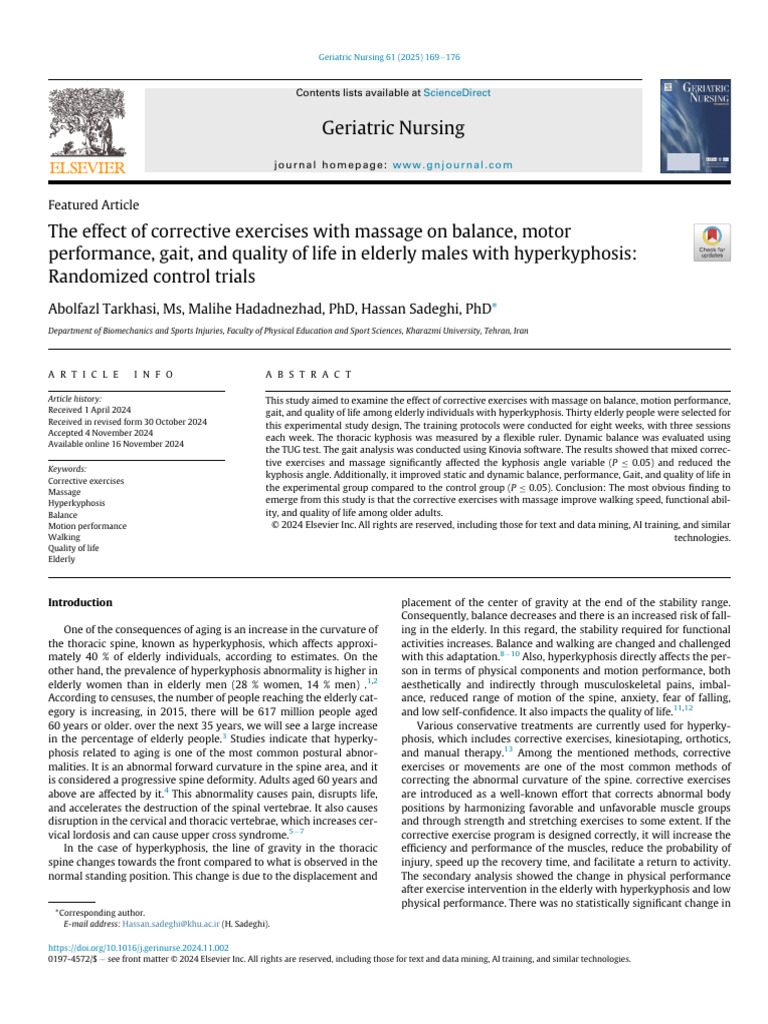 The Effect of Corrective Exercises With Massage On Balance | PDF ...