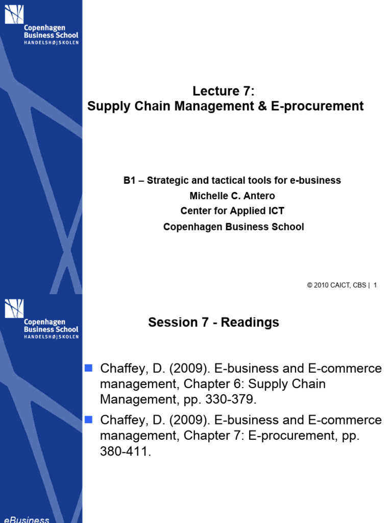 lecture-7-supply-chain-management-e-procurement | PDF | Supply Chain | Supply Chain Management