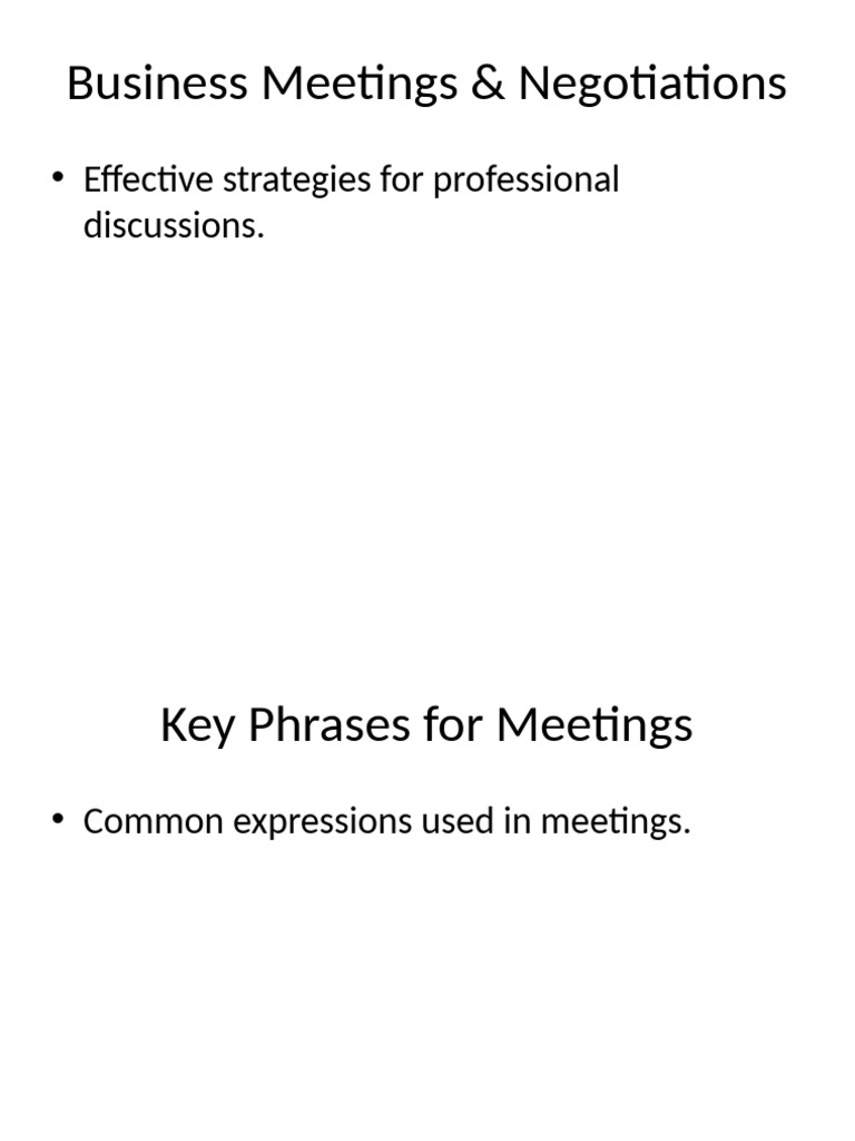 Business Meetings | PDF