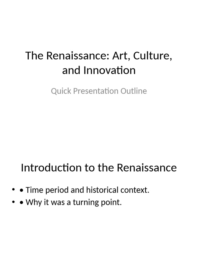 Renaissance Art and Cultural Impact | PDF