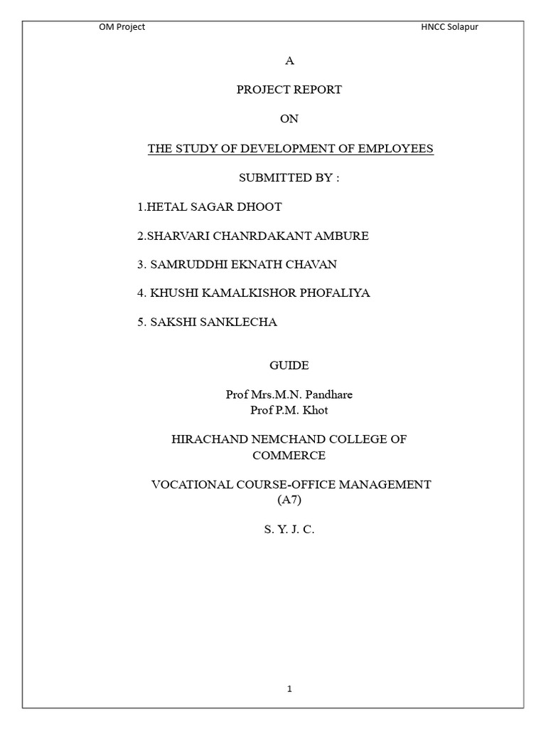 OM PROJECT | PDF | Methodology | Employment