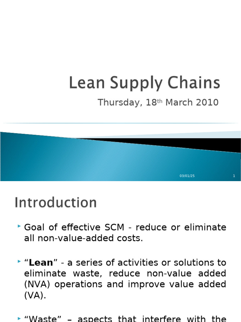 Lean Supply Chain Lecture | PDF | Lean Manufacturing | Supply Chain