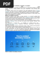 Project Report On Secondary Research | PDF | Data | Information