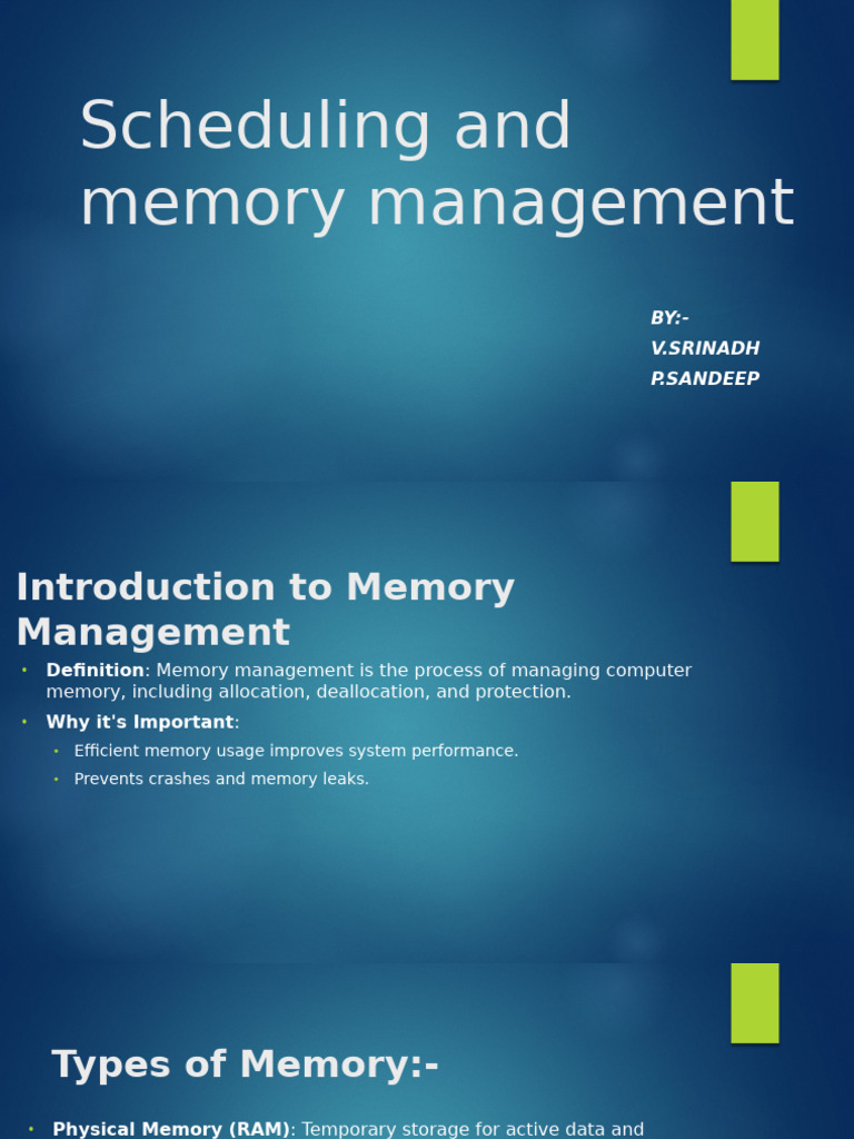 Scheduling and Memory Management | PDF | Computer Data Storage | Random Access Memory