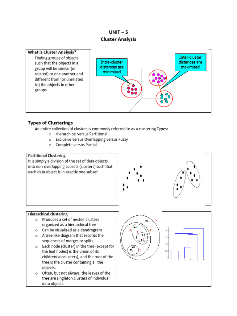 DMDW Unit-5 Cluster Analysis | PDF | Cluster Analysis | Level Of Measurement