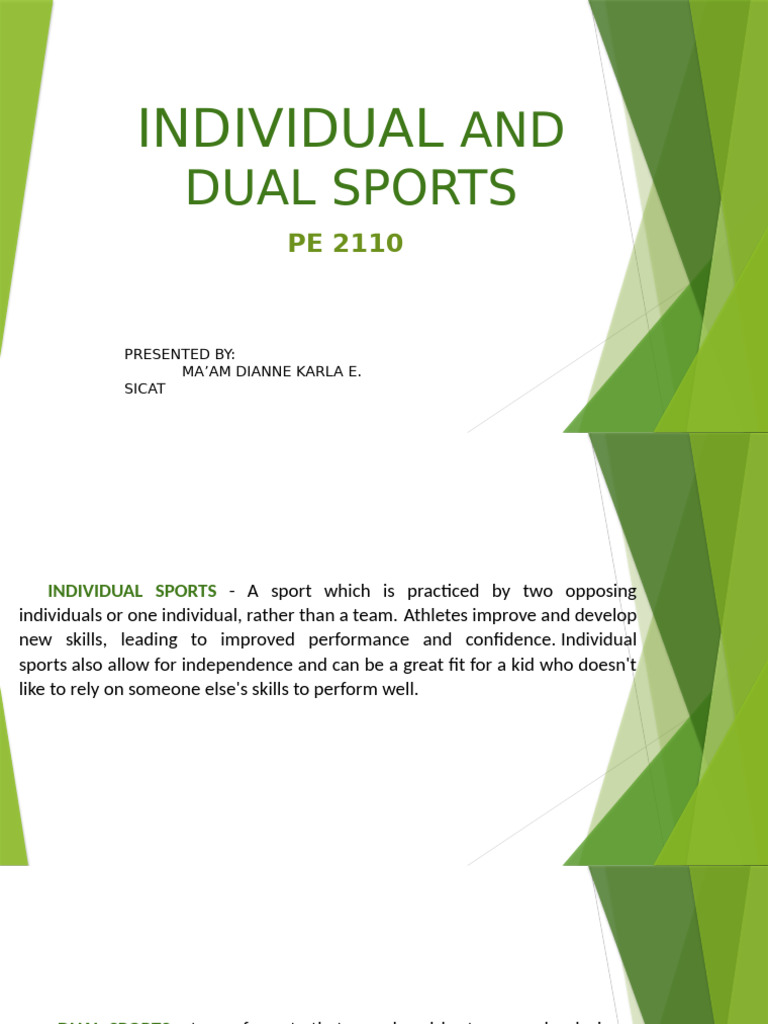 Overview of Individual and Dual Sports | PDF