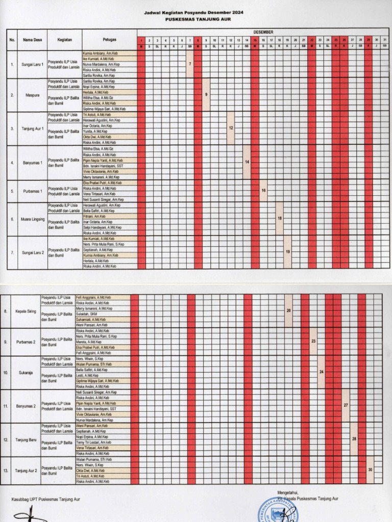 Jadwal Posy Des 2024 | PDF