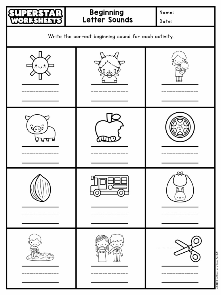 Beginningsoundworksheet | PDF