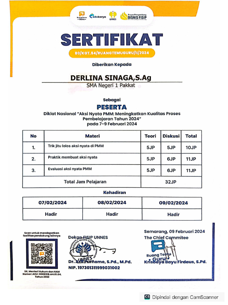 Sertifikat 5 Derlina Sinaga | PDF