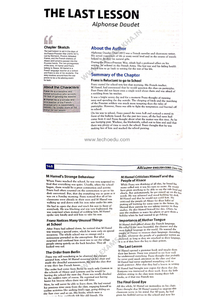 The Last Lesson | PDF