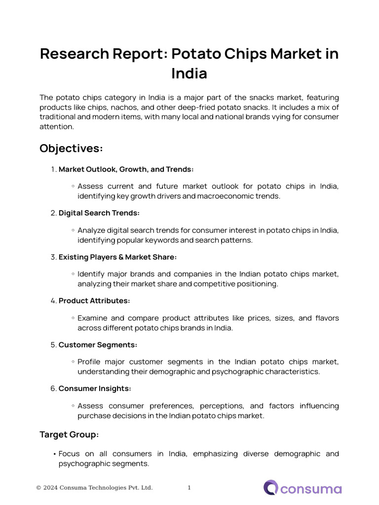 Potato Chips Market Insights in India | PDF | Potato Chip | Market ...