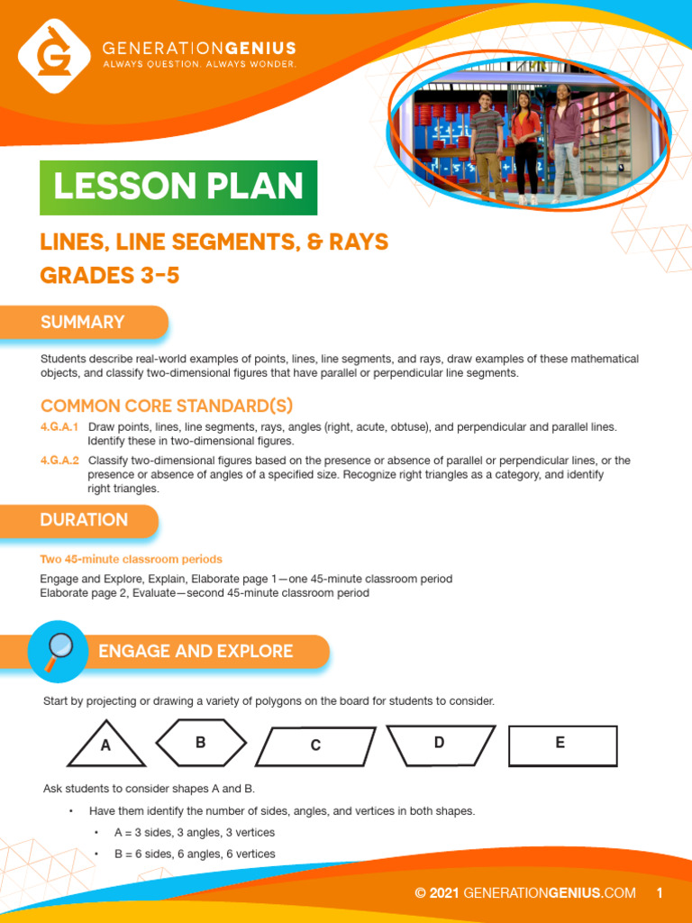 GG Lines Line Segments and Rays LP 1 | PDF | Shape | Triangle