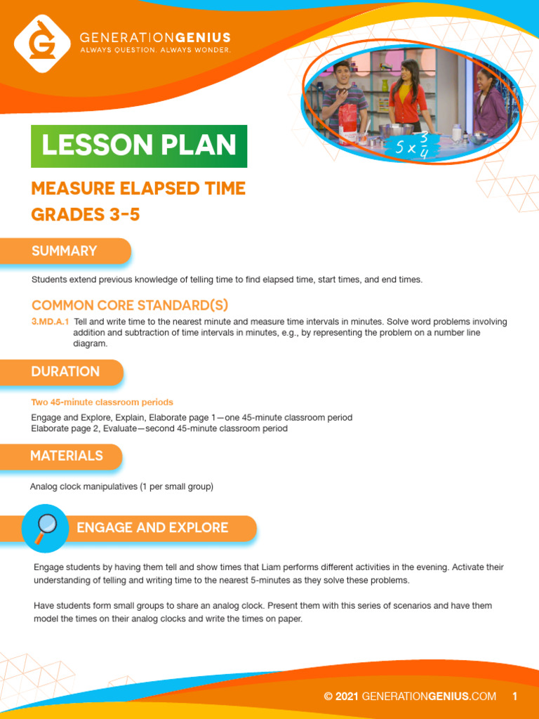 GG - Measure Elapsed Time - LP 2 | PDF | Clock | Learning