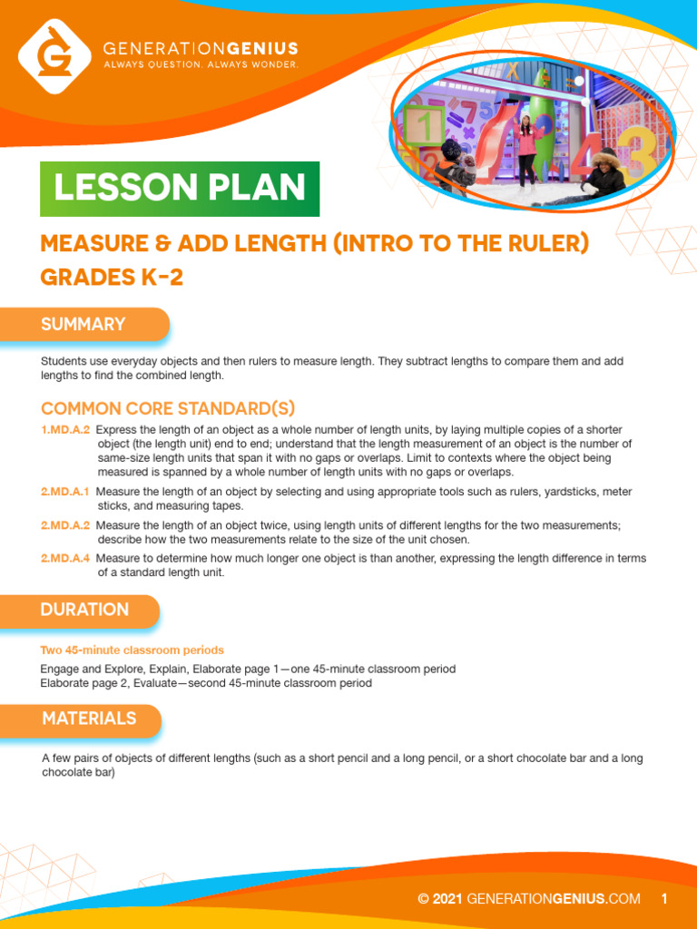 GG - Measure and Add Length Intro To The Ruler - LP | PDF | Subtraction ...