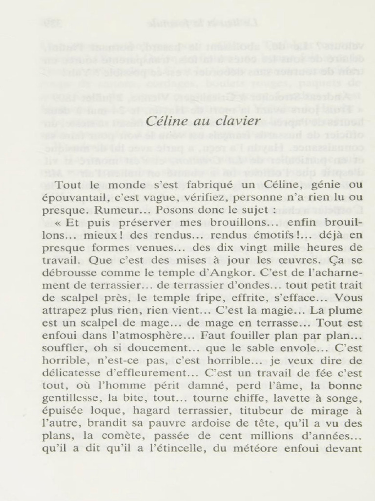 Céline Au Clavier - Sollers | PDF