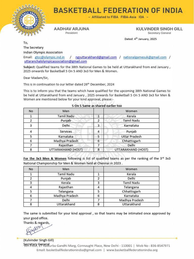 Qualified Teams for 38th National Games | PDF | Nations At The Olympics