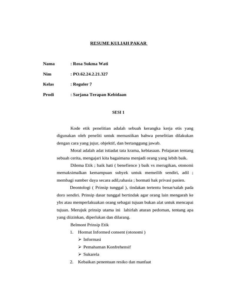26 - Rosa Sukma Wati - Resume Kuliah Pakar 1 | PDF