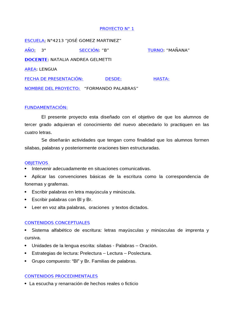 Proyecto de Escritura: Abecedario y Cursiva | PDF | Caso de carta ...