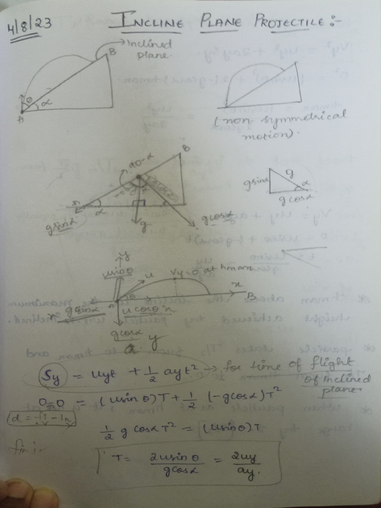 Projectile Motion Notes jee main | PDF