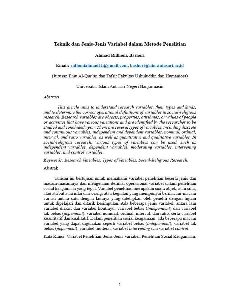 Variabel Moderasi dalam Penelitian Sosial | PDF