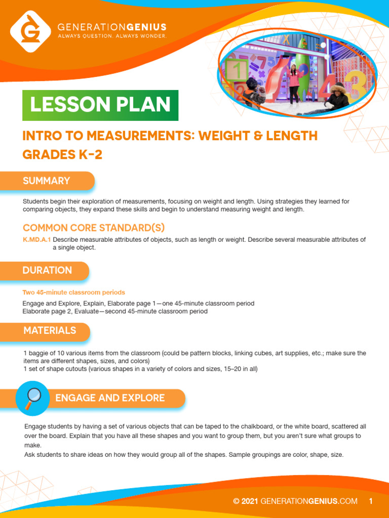Intro to Measurements: Weight & Length | PDF | Human Communication ...