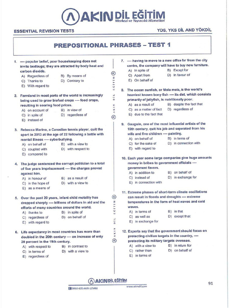 akın dil the last touch preposition | PDF