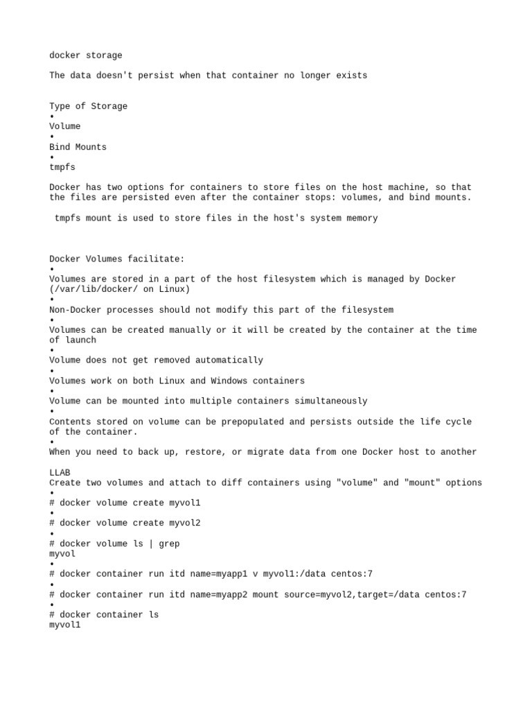 Docker Storage | PDF