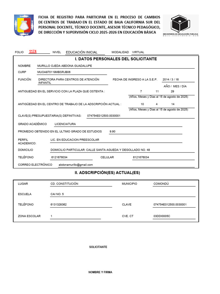 Ficha Solicitud | PDF