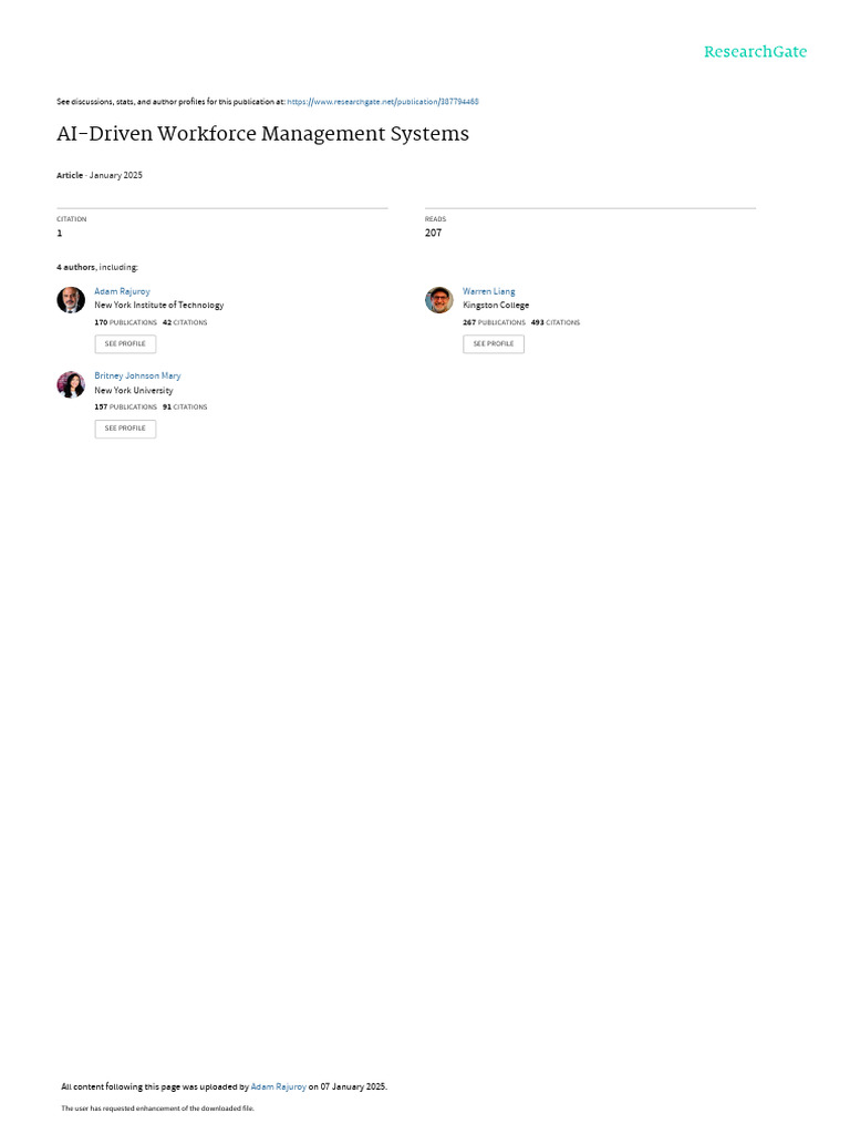 AI-Driven-Workforce-Management-Systems | PDF | Artificial Intelligence ...