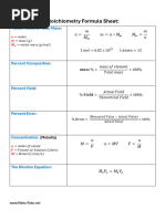 Mole Concept Formula Sheet | PDF