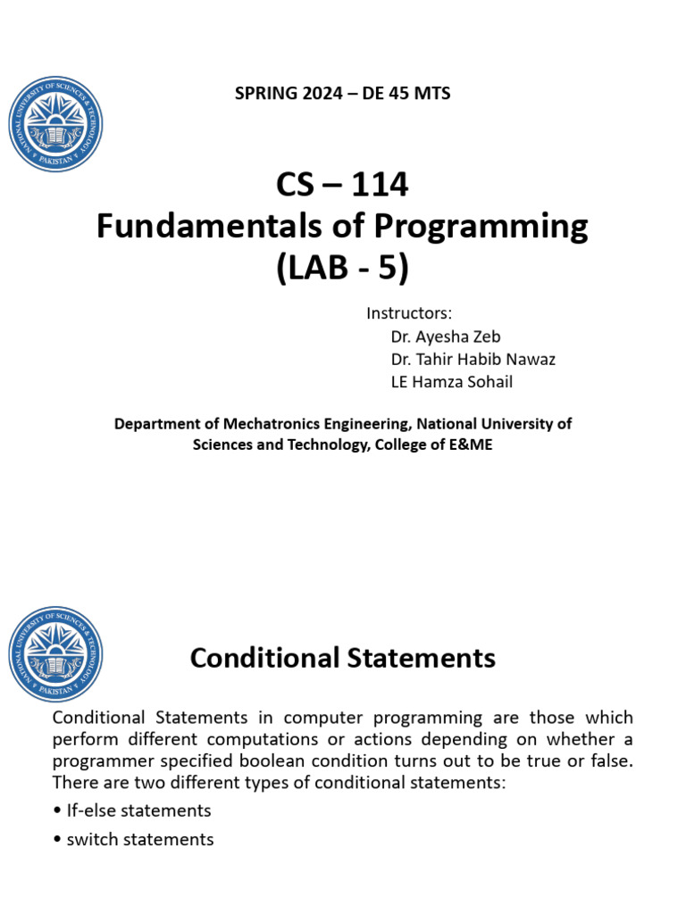 Lab 5 - if else | PDF