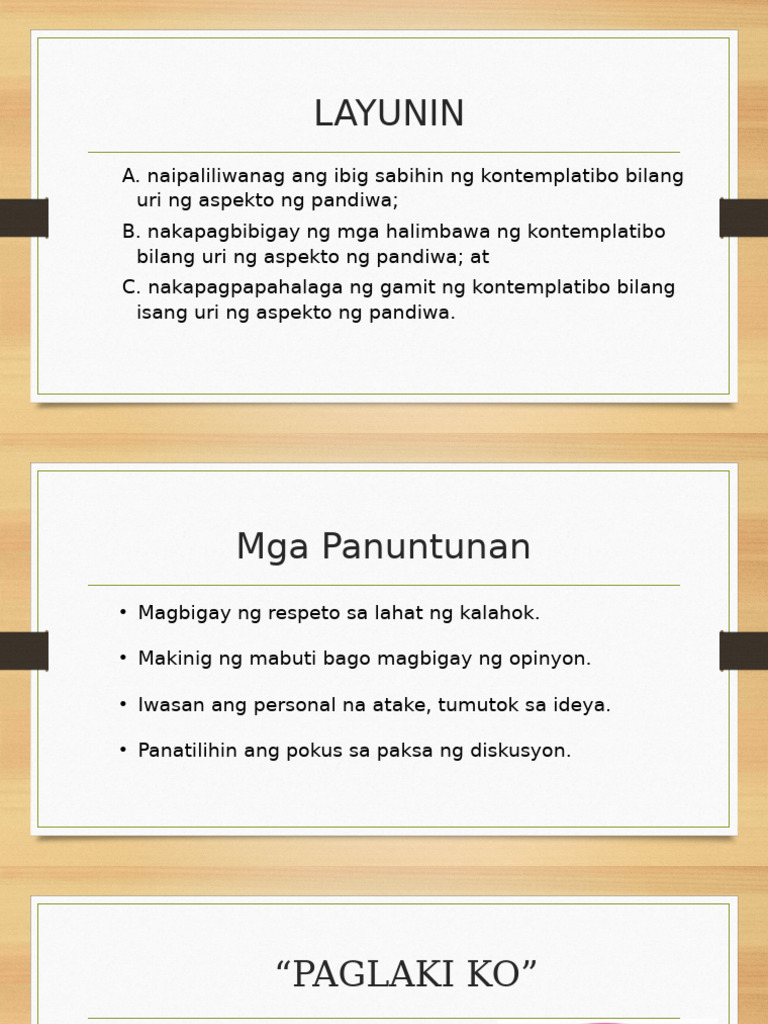 Pandiwang Kontemplatibo | PDF