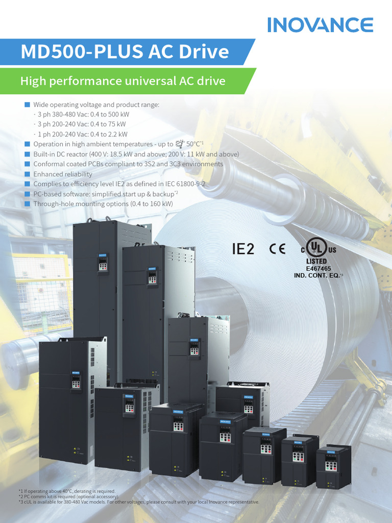 MD500-PLUS AC Drive Specifications | PDF | Alternating Current ...