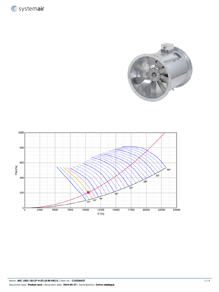 AXC 1000-10/12°-4 (F) Smoke Fan Specs | PDF | Mechanical Engineering ...