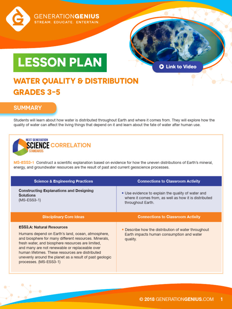 Water-Distribution-Lesson-Plan-GG | PDF | Water | Surface Runoff