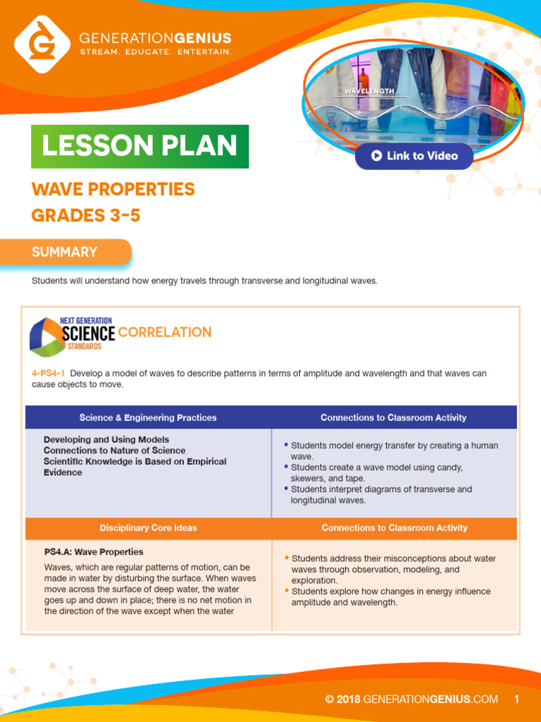 Waves-Lesson-Plan-GG | PDF | Waves | Wavelength