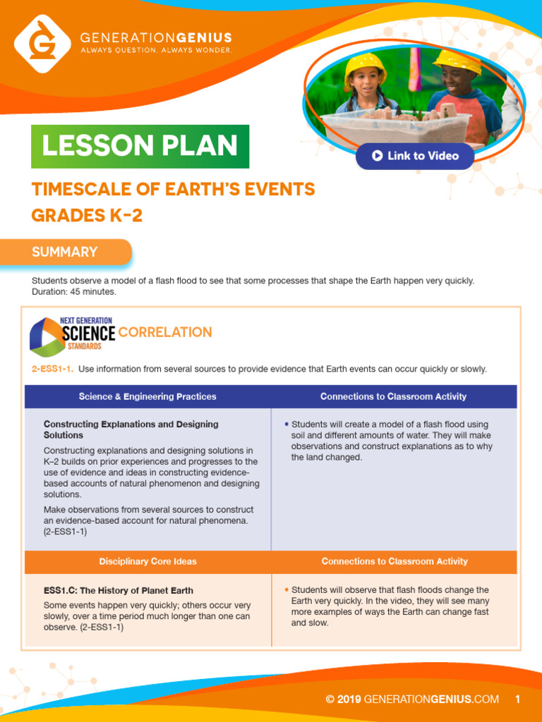 Timescale-of-Earths-Events-Lesson-Plan-GG | PDF | Flood | Earth