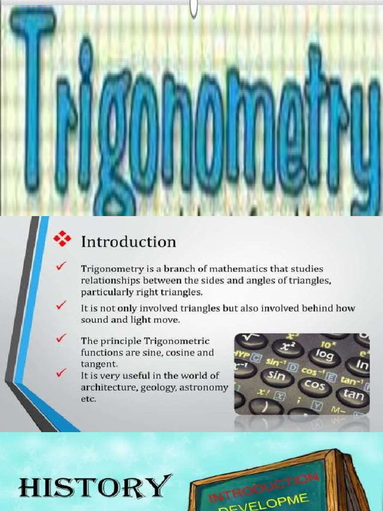 Trigonometry Lesson 1 Intro History Application Triangle | PDF