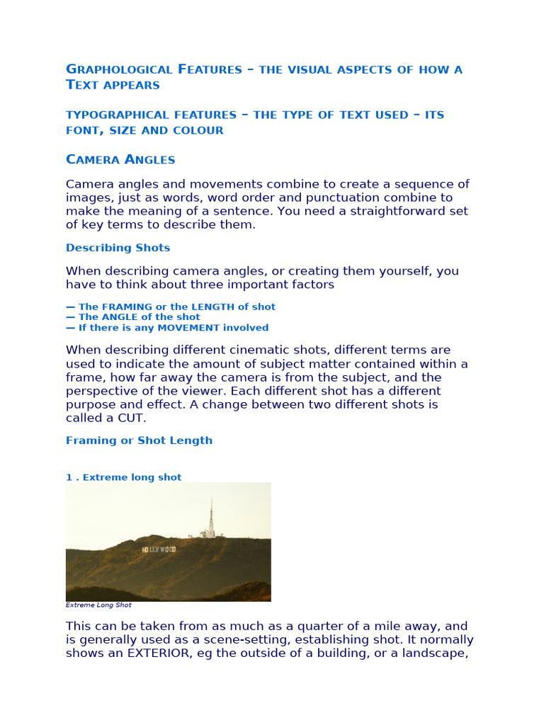 Camera Angles and Movement | PDF | Zoom Lens | Camera