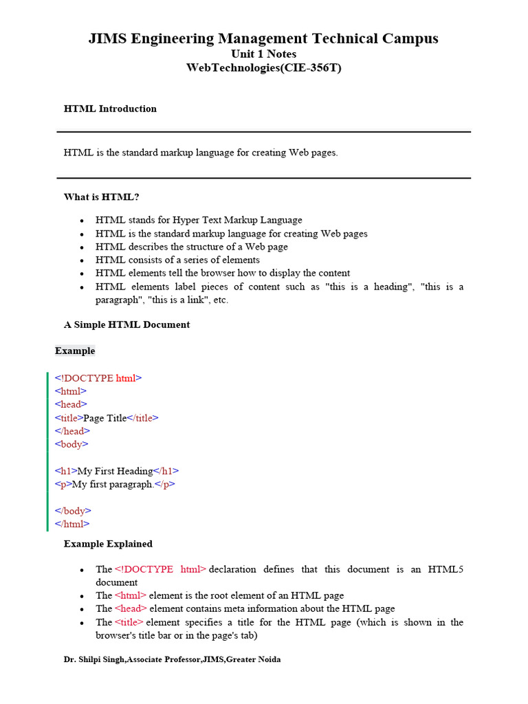 Understanding HTML Basics | PDF | Hyperlink | Html Element