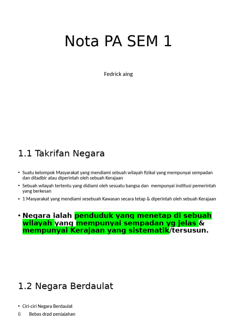 Nota PA SEM 1 | PDF