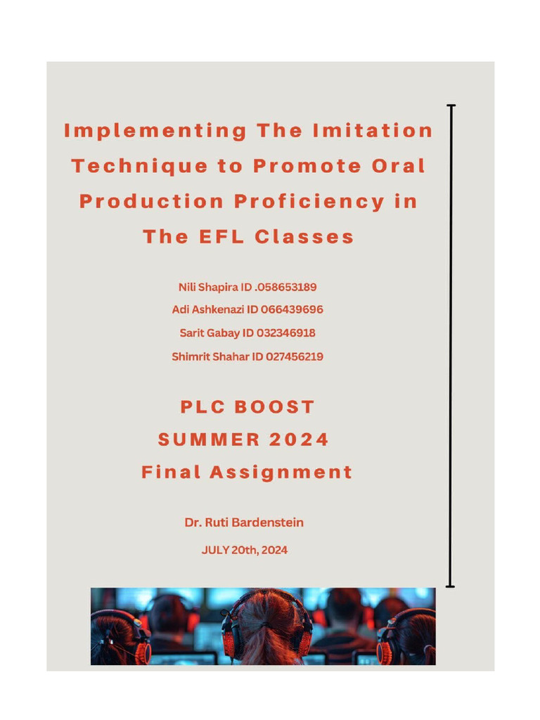 Boost Final Assignment - Nili, Shimrit, Adi & Sarit | PDF | Speech Synthesis | Learning